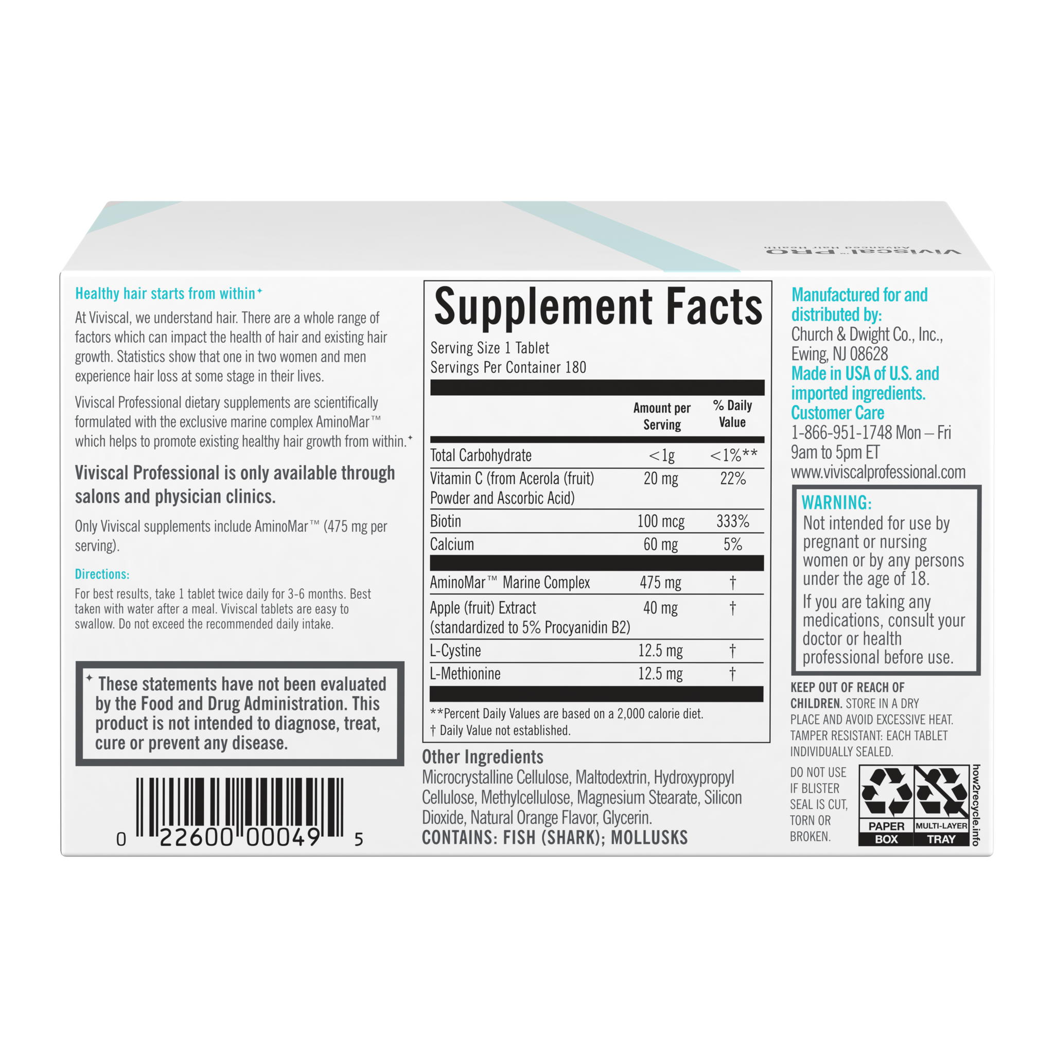 Viviscal PRO Hair Growth Supplements - Clinically Proven, Professional ...